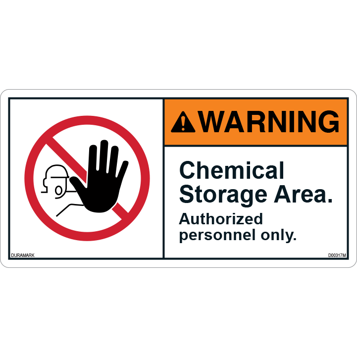 ANSI Safety Label - Warning - Chemical Storage Area