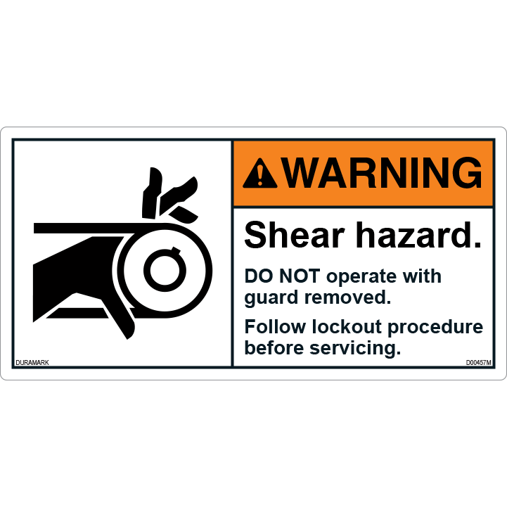 ANSI Safety Label - Warning - Blade - Shear Hazard