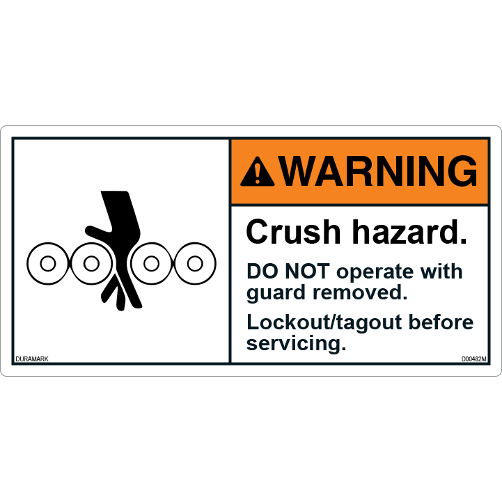 ANSI Safety Label - Warning - Crush Hazard