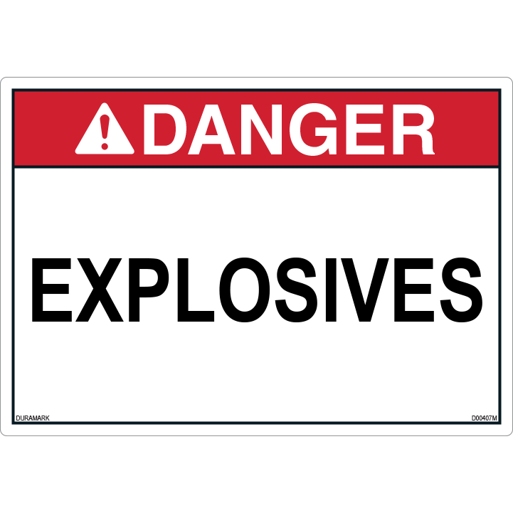 ANSI Safety Label - Danger - Explosive Materials