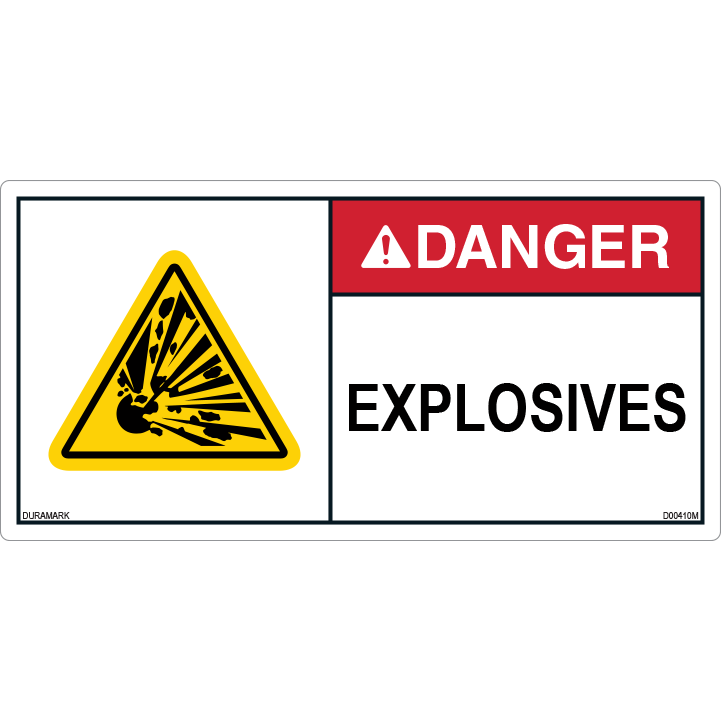 ANSI Safety Label - Danger - Explosive Materials