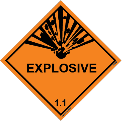 DOT 1.4 Explosive S 1 Hazardous Loads Label