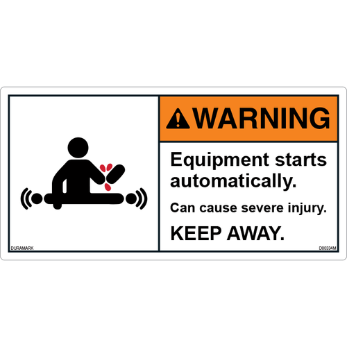 ANSI Safety Label - Warning - Machine Safety