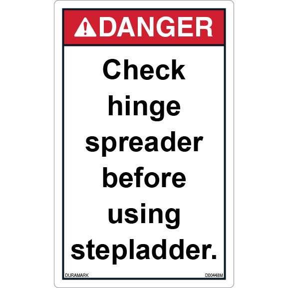 ANSI Safety Label - Warning - Ladder Safety - Do Not Stand on Top of ...