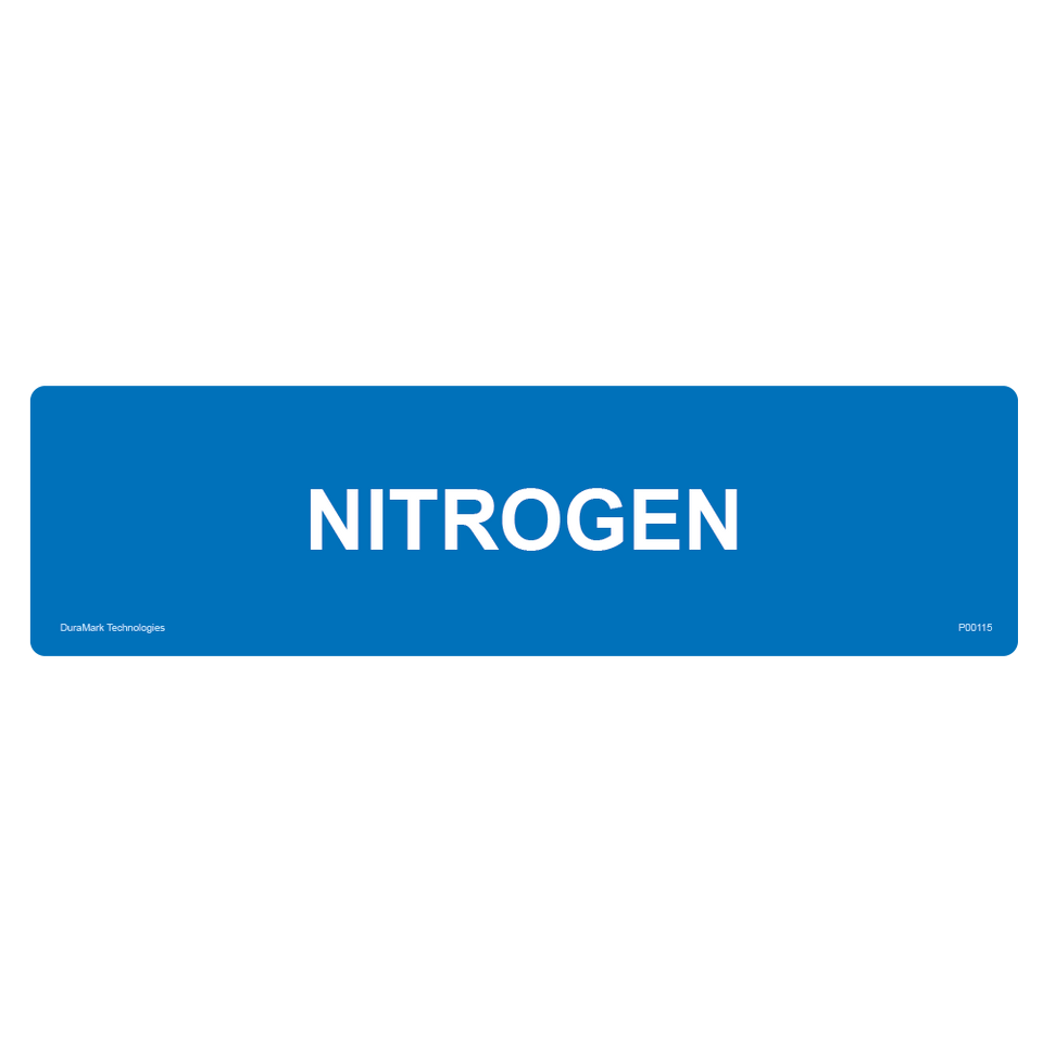 ASME A13.1 Nitrogen Blue Pipe Label