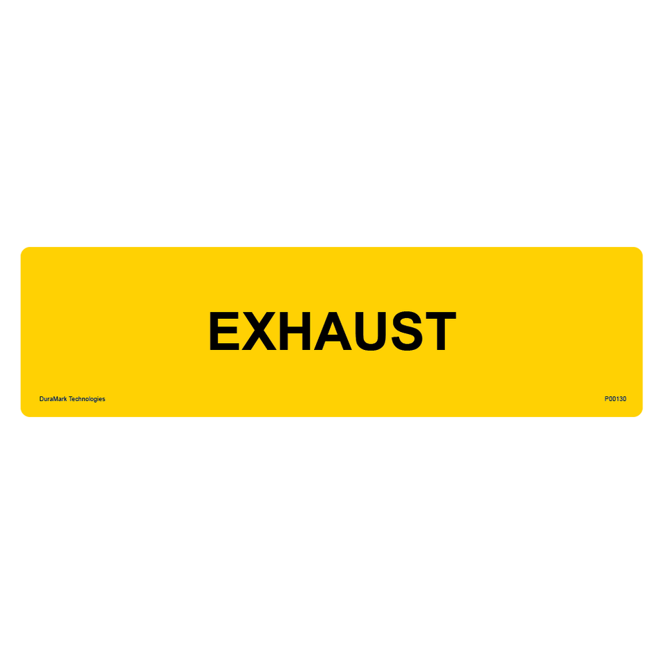 ASME A13.1 Exhaust Black on Yellow Pipe Label