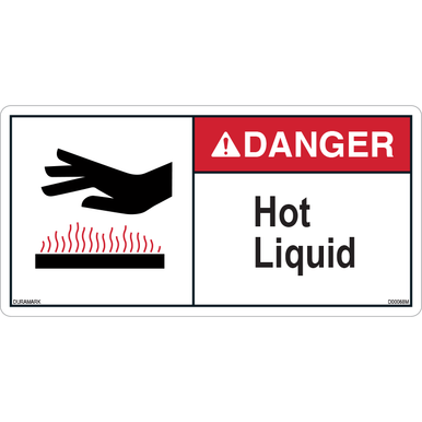 ANSI Safety Label - Danger - Hot Liquid