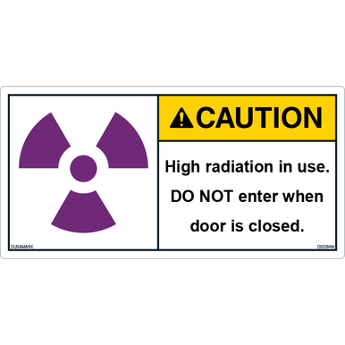 ANSI Safety Label - Caution - X-Ray Radiation - High - Do Not Enter