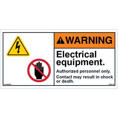 ANSI Safety Label - Warning - Electrical Equipment