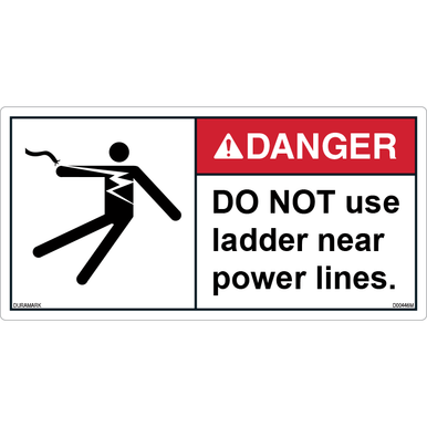 ANSI Safety Label - Danger - Do Not Use Ladder