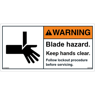 ANSI Safety Label - Warning - Blade Hazard