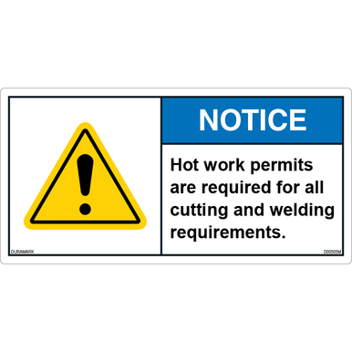 ANSI Safety Label - Notice - Work Permits