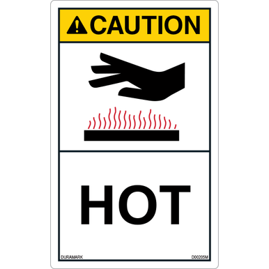 ANSI Safety Label - Caution - Hot - Vertical