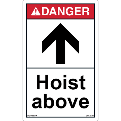 ANSI Safety Label - Danger - Hoist Above - Vertical