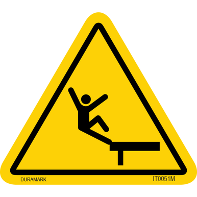 ISO safety label - Triangle - Fall - Edge