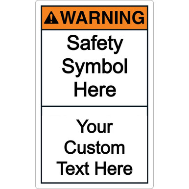 Custom Vertical Warning Label with Symbol - DuraMark Technologies