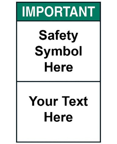 Custom Vertical Important Label with Symbol - DuraMark Technologies