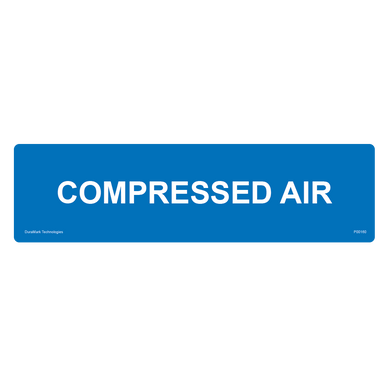 ASME A13.1 Compressed Air Blue Pipe Label