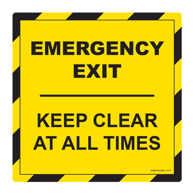 Emergency Exit Keep Clear Floor Label