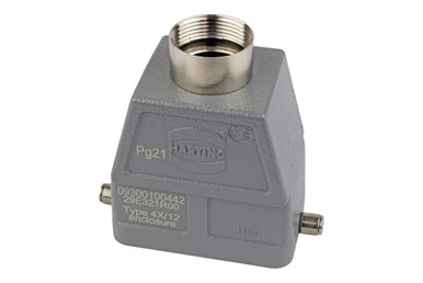 Harting Technology Group 09300100442 Top Entry Hood for Power Connector (PG21)