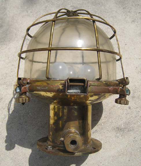 Vintage Round Nautical Ceiling Caged Nautical Light - Dock Lights