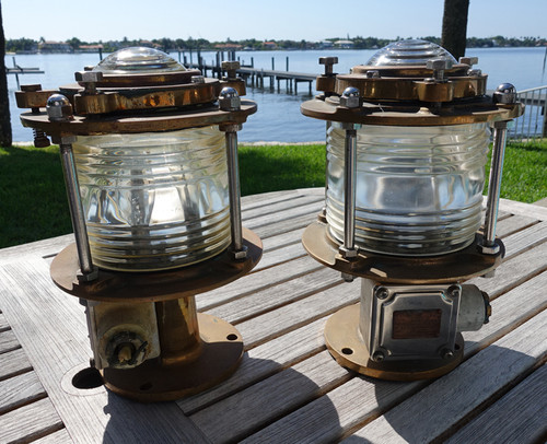 Details about Vintage brass ship pedestal marine dock light-Vintage ...