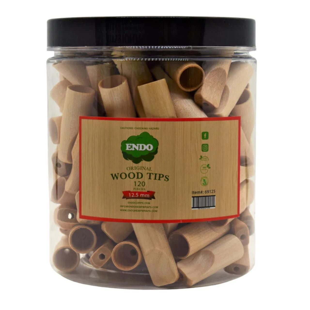 Shop Endo Wood Tips Jar 120COUNT – Smooth Rolling Tips