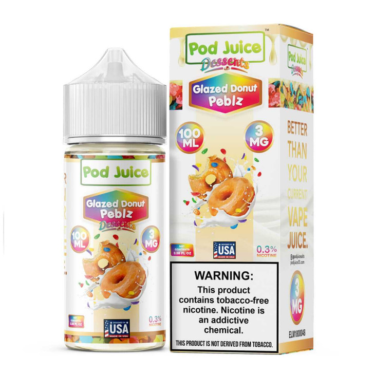 Pod Juice Glazed Donut Peblz TFN E-Juice 100ml | ECigMafia