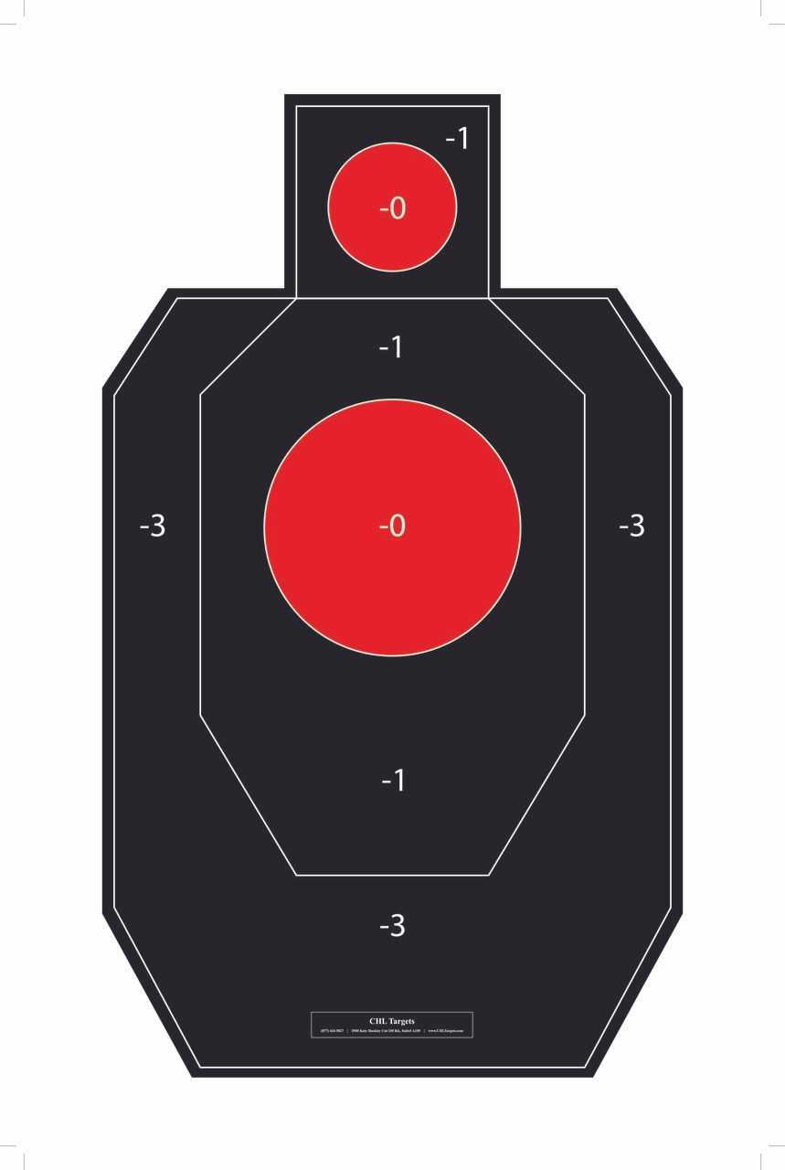 IDPA P Rev RC Reverse Red Centers Target - 100 Pack | Premium Training ...