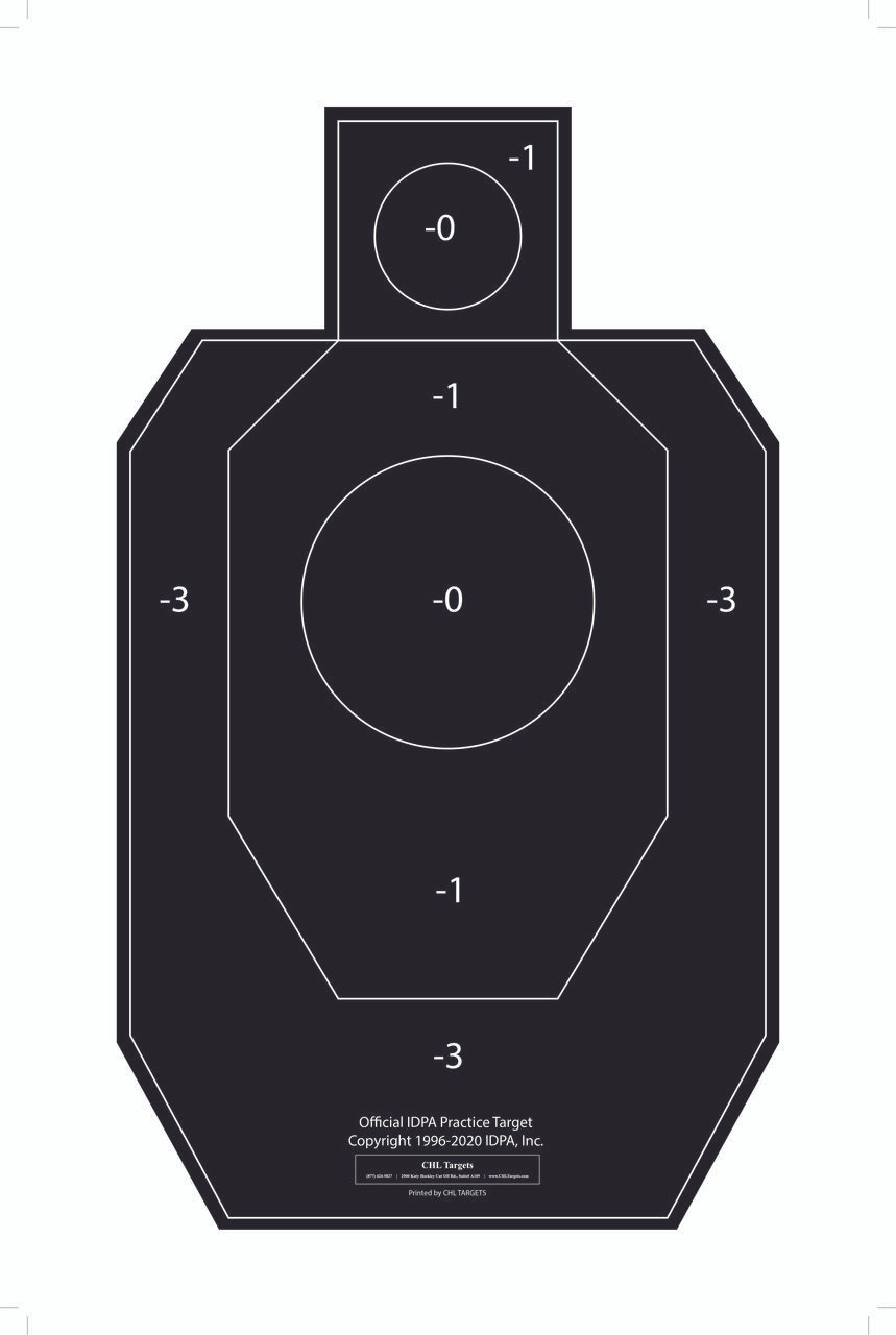 IDPA P Rev Reverse Target - 100 Pack | Premium Competition Targets ...