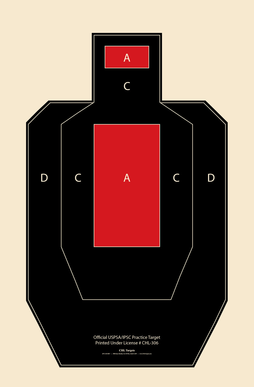 USPSA (P) (Metric) REV/RC (REVERSE/RED CENTER) (100 Target Pack) - CHL ...