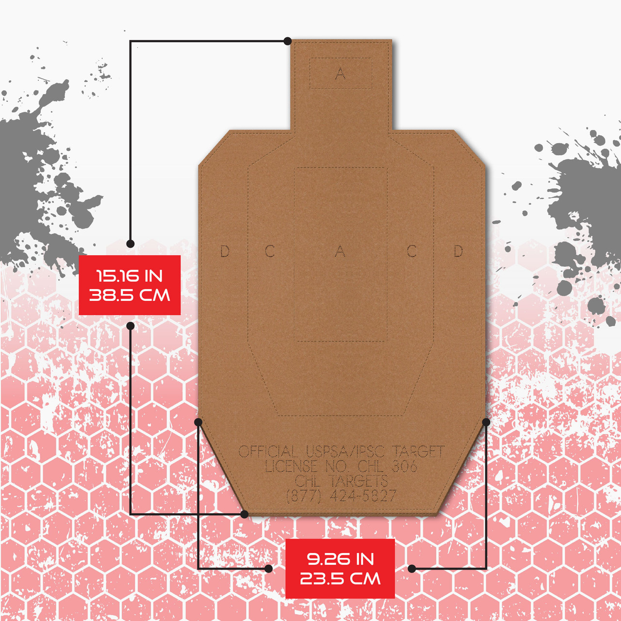 USPSA (CB) (METRIC) HALF-SIZE (100 TARGET PACK)***FREE SHIPPING ...