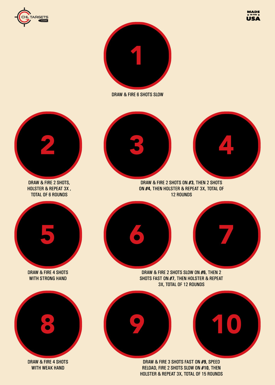 Shooting Range Targets - 36"x 25" - Sample Pack #9 - CHL Targets