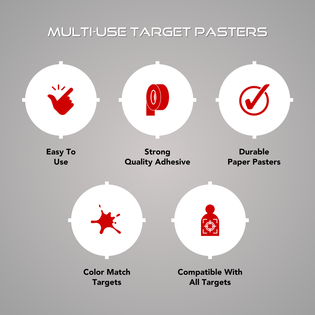 STANDARD (BLACK) Target Pasters (Pack of 1 ) 1000 Pasters Per Roll ...