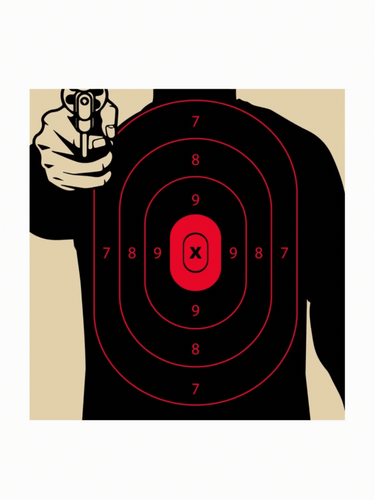 Design #4 (Bad Guy w/ Gun) - BLACK w/ Red Center (100 Target Pack ...