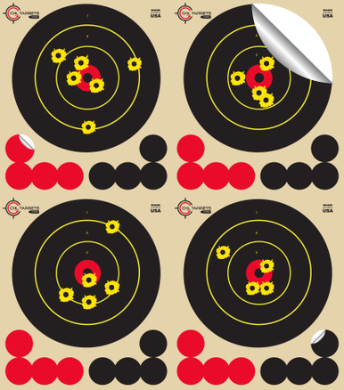 Splatter - 5.5" Bulls Eye 4Up (25 Target Pack) - CHL Targets