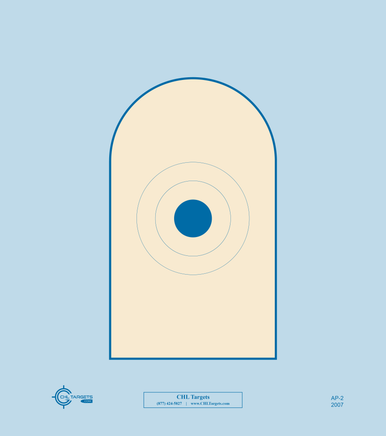 AP-2 Blue Action Pistol Competition Target - 100 Pack | CHL Targets