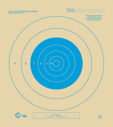 B-16 Blue Target - 100 Pack | Precision Shooting Targets | CHL Targets