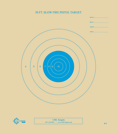 B-2 Blue Competition Pistol Target - 100 Pack | High-Quality Shooting ...