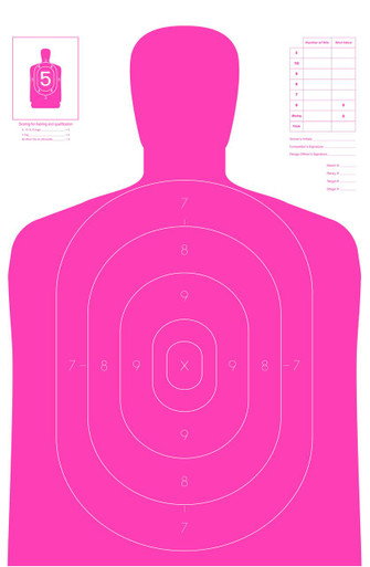 B-27E Neon Pink Paper Targets for Pistol Practice | Non-Official NRA ...