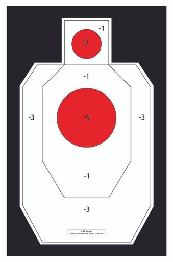 IDPA (P) RC (Red Center) Practice IDPA Target (100 Target Pack)