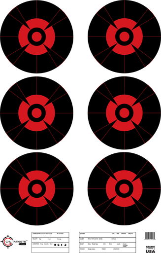 6Up 6-Inch Bullseye Shooting Targets – 23x35 Paper (100 Pack) | CHL Targets