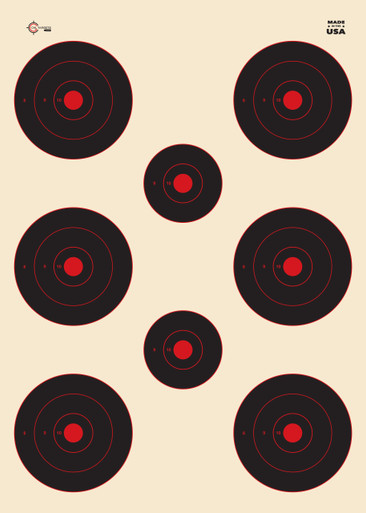 SRT - Bulls Eye Targets - 8Up - Bullseyes - BLACK (100 Target Pack ...