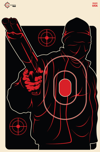 SRT - Silhouette - Bad Guy w/ Shotgun (100 Target Pack) - CHL Targets