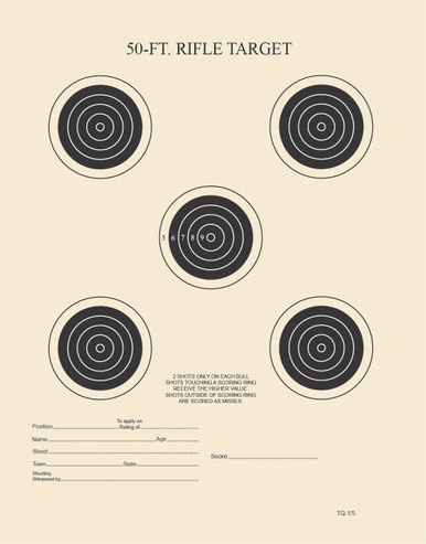 The TQ-1/5 is the Official NRA Training & Qualification 50 Foot target ...