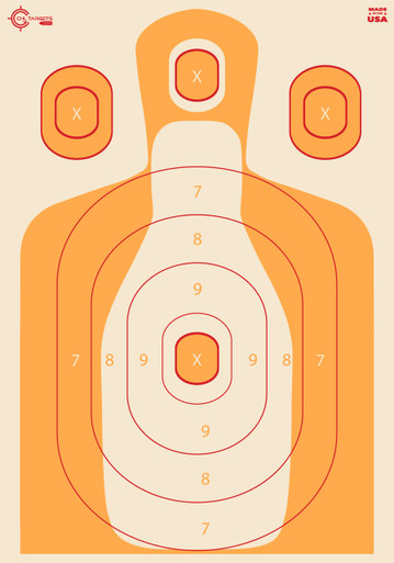 SRT - Silhouette - Silhouette w/ FBI-Q - ORANGE (100 Target Pack) - CHL ...