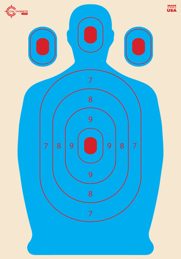 SRT - Silhouette - Silhouette #2 BLUE w/Red Center (100 Target Pack ...