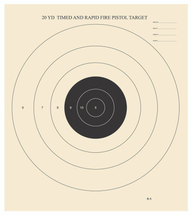 The B-5 is the Official NRA 20 Yard target used in NRA Sanctioned ...