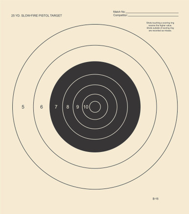 The B-16 target is the Official NRA 25 Yard target printed on heavy ...