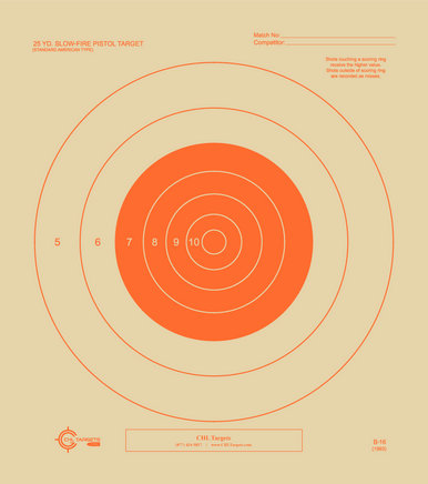 The B-16 Orange target is the Non-Official NRA 25 Yard practice target ...